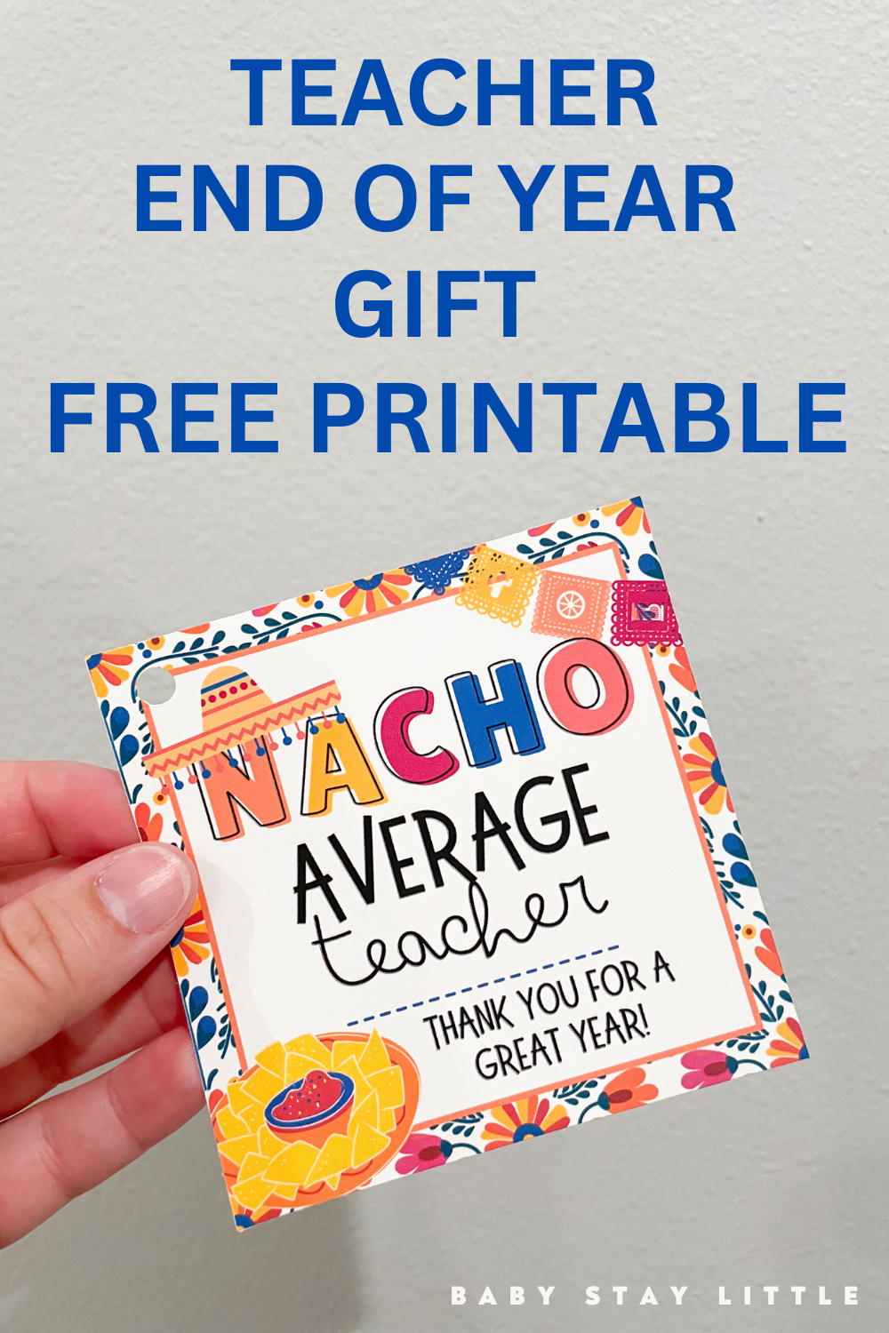 NACHO Average Teacher End of School Year Appreciation Gift